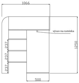 Patrová postel TOLEDO 1 | bílá/tyrkysová-lesk | UNIVERZÁLNÍ