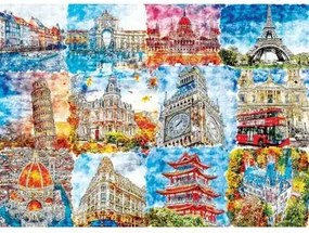 Brain Tree Puzzle Památky v barvách - 500 dílků / od 14 let