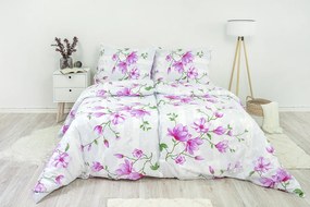 Stanex Ložní povlečení krepové lilie fialové (LS226) rozměr: 140 x 220 + 90 x 70, Zapínání: Zip