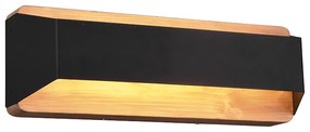 Nástěnné svítidlo černé 35 cm včetně LED 3-stupňově stmívatelné - Tyko