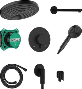 Hansgrohe Pulsify S - Sprchový set s termostatem pod omítku, s tělesem, průměr 26 cm, EcoSmart, matná černá 24624670