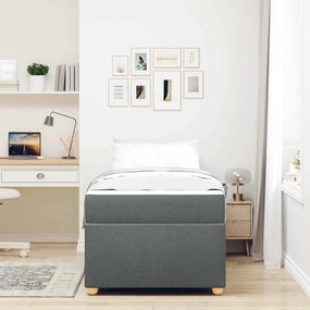 Rám postele s matrací Tmavě šedá 100 x 200 cm textil 3399336