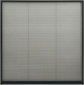 Plisovaná okenní síť proti hmyzu hliník antracitová 120x120 cm 148666