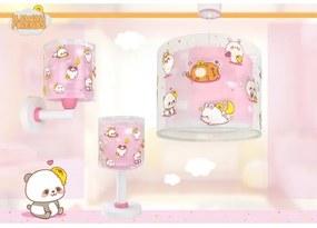 Dalber 41769S - Dětská nástěnná lampa KAWAII FRIENDS 1xE27/15W/230V růžová