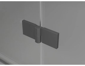 Mexen Lunar, L výklopný sprchový kout pravý 80 x 80 cm, 8mm čiré sklo, grafitový profil, 834L-080-080-95-00-P