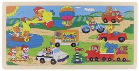 Dřevěné puzzle doprava 96 dílků