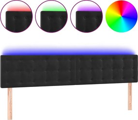 Čelo postele s LED černé 160x5x78/88 cm samet 3122102