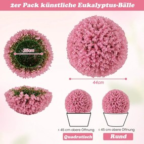 Costway 2 zimostrázová koule 44 cm umělá rostlina eukalyptus zimostrázová koule
