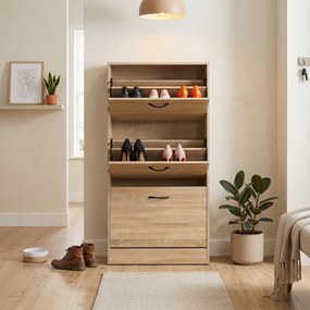 Botník s přihrádkami G1016 OAK, dub, 3 patra