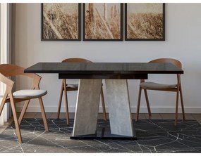 Jídelní stůl Josiah, Barva: černý lesk / beton