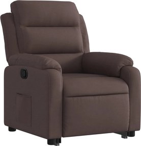 Zvedací polohovací křeslo tmavě hnědé textil 3204985