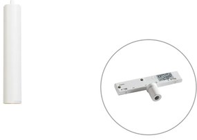 Designové závěsné svítidlo bílé vč. 1-fázového kolejnicového adaptéru - Slimline Tuba Small