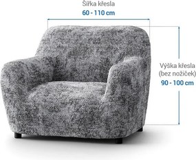 Bielastické potahy MARMO šedé křeslo (š. 60 - 110 cm)