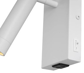 Moderní nástěnná lampa bílá nastavitelná s USB-C - Croft