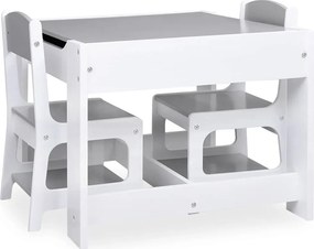 vidaXL Dětský stůl se 2 židlemi MDF [80284] Barva: Bílá