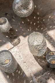 Stříbrný skleněný svícen Mosaic M - Ø15*17,5 cm