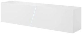 TV stolek Slant s LED osvětlením 160 cm bílý mat/bílý lesk
