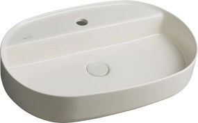 Isvea Isvea, INFINITY OVAL keramické umyvadlo na desku, 60x40 cm, Ivory, 10NF65060-2K