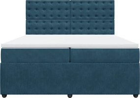 Box spring postel s matrací modrá 200 x 200 cm samet 3294746