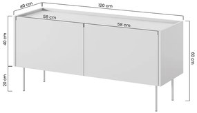 TV stolek Desin 120 cm s ukrytou zásuvkou - černý mat / dub nagano