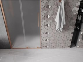Mexen Velar, posuvné sprchové dveře do otvoru 110 cm, 8mm sklo námraza, měděná matná, 871-110-000-31-65