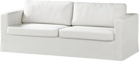 Potah na pohovku IKEA  Karlstad 3-místná, nerozkládací, dlouhý barva krémová látka pletený vzor