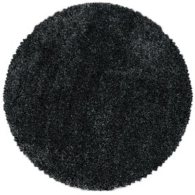Koberce Breno Kusový koberec FLUFFY kruh 3500 Anthrazit, Černá, 80 x 80 cm