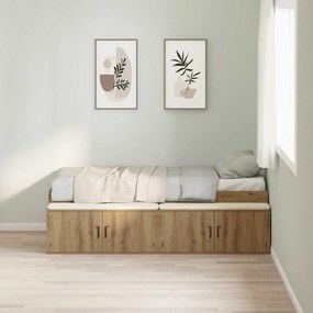 Rám postele Artisanový dub 90 x 200 cm Kompozitní dřevo 3335196