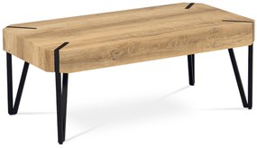 Konferenční stolek AHG-241 OAK2, 110x60x43, MDF bělený dub, kov černý mat