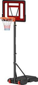 HOMCOM Basketbalový stojan venkovní s kolečky, výškově nastavitelný basketbalový koš 160-210 cm se stojanem, zadní stěna 83x59 cm, pro teenagery na d…