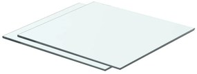 Policové desky 2 ks sklo čiré 40 x 30 cm 3051556