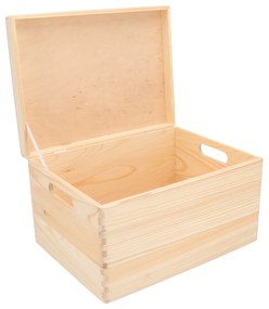 ČistéDřevo Dřevěný box s víkem 40 x 30 x 23 cm