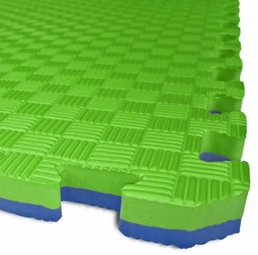 TATAMI PUZZLE podložka - Dvoubarevná - 100x100x2,6 cm - zelená/modrá