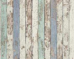 Vliesová tapeta barevné dřevěné prkno 95914-1 / Vliesové tapety na zeď 959141 Dekora Natur 6 AS (0,53 x 10,05 m) A.S.Création