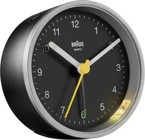 Braun - Analogový budík BC12, stříbrná/černá 4007218671028
