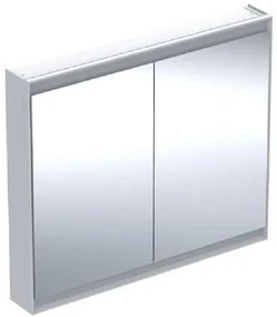 Geberit ONE - Zrcadlová skříňka s LED osvětlením, 1050x900x150 mm, 2 dvířka, hliník 505.814.00.1