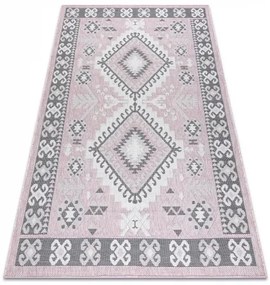 koberec SISAL SION aztécký 3007 ploché tkaní růžový / ecru velikost 180x270 cm | krásné koberce cz