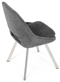 Jídelní židle, šedá, látka bouclé, DCL-W1174 GREY2