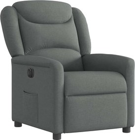 Elektrické polohovací křeslo tmavě šedé textil 3303175