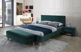 Casarredo - Komfort nábytek Čalouněná postel AZURRO 160x200, Velvet zelená/dub