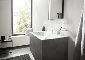 Hansgrohe Finoris - Umyvadlová baterie 230 s vytahovatelnou sprškou a Push-Open odt. soupravou, bílá matná 76063700