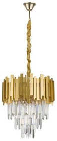 Nova Luce Závěsné svítidlo GRANE zlatý kov a křišťál E14 4x5W
