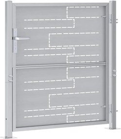 Zahradní brána se zámkem Stříbrná 85 x 97 cm Nerezová ocel 3402575