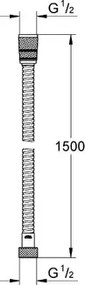 Grohe - Sprchová hadice VitalioFlex Metal Long-Life 1,5 m, chrom