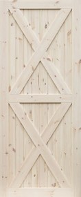 LOFT Posuvné dveře XX, 846 × 1985 mm, borovice, dřevo masiv