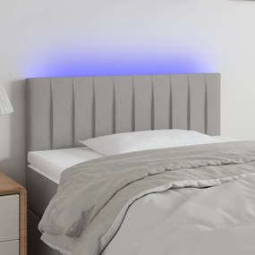 Čelo postele s LED světle šedé 80 x 5 x 78/88 cm textil 3121824