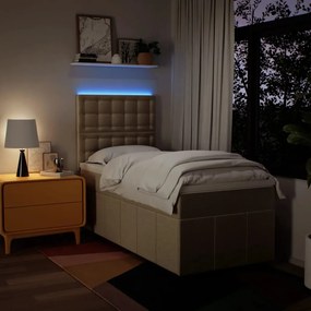 Box spring postel s matrací krémová 80 x 200 cm textil 3293814