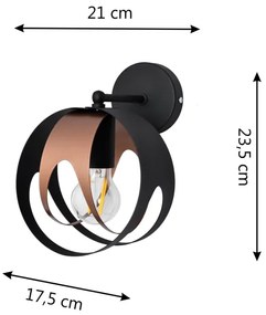Nástěnné svítidlo MOONLIGHT 1xE27/15W/230V černá/měděná