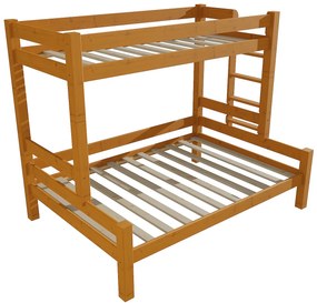 Vomaks Patrová postel s rozšířeným spodním lůžkem 8X8 06B Rozměr: 90/140 x 200 cm, Barva: barva růžová, Varianta: vlevo