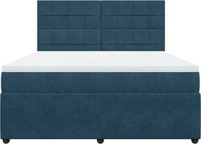 Box spring postel s matrací tmavě modrá 180x200 cm samet 3292410